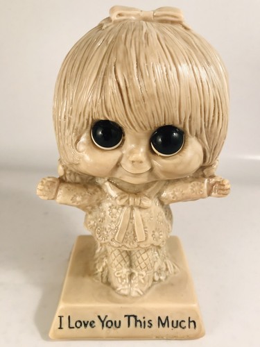 Vintage Wallace Russ Berrie figurine statue girl I Love You This Much ...