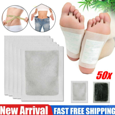 50PCS Detox Patches Weight Loss Slimming Ginger Foot Pads Toxins Remove ...