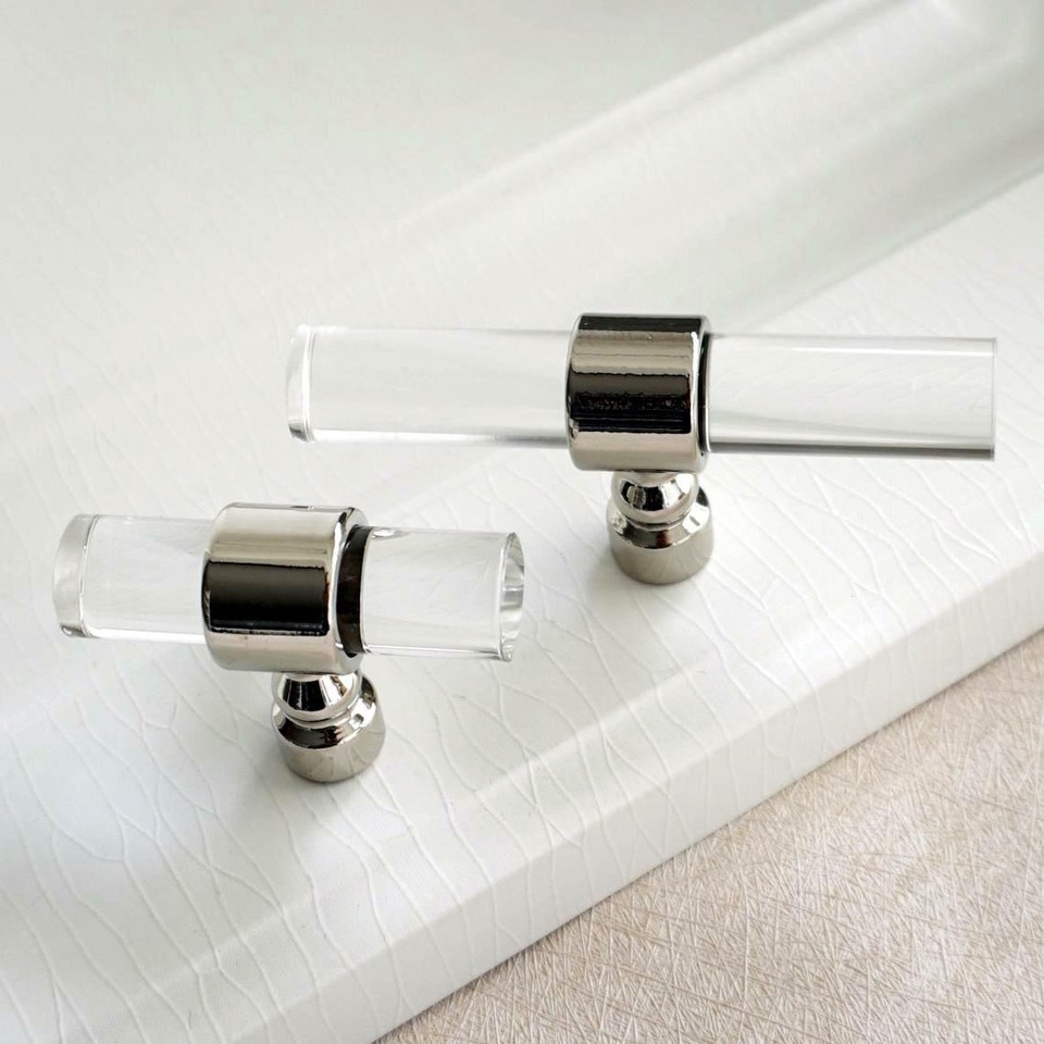 Lucite Cabinet pulls Acrylic Handle Drawer Clear Dresser Kitchen ...