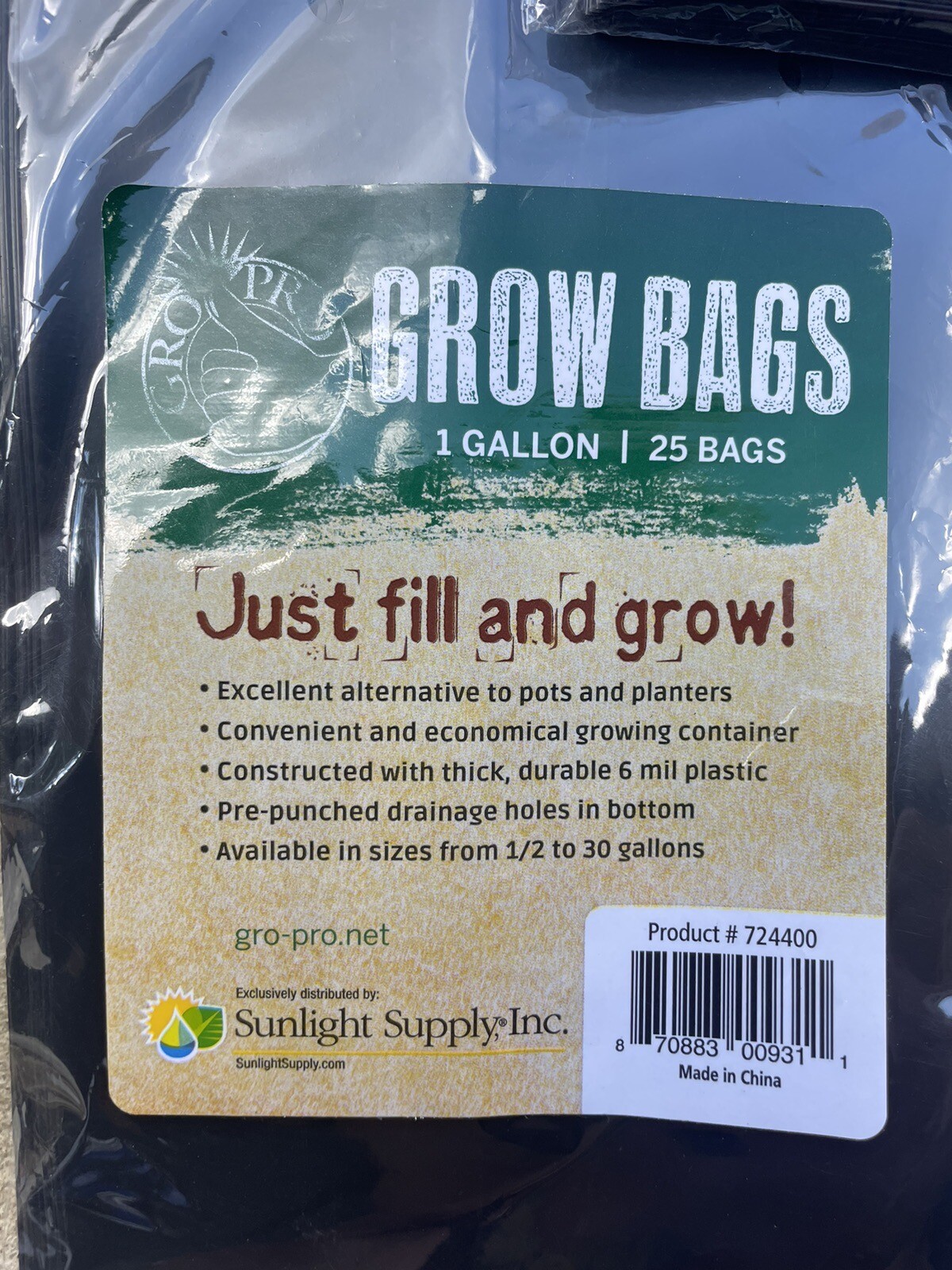 Gro Pro Grow Bags 1 Gallon 25/pack 724400 for sale online | eBay