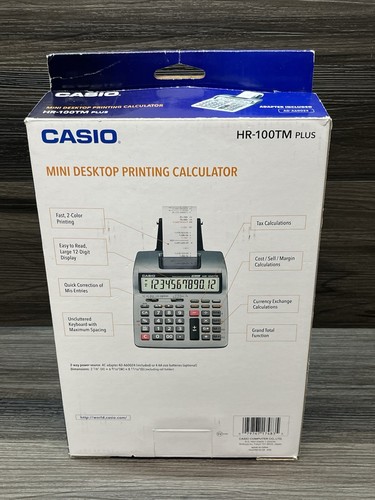Casio HR-100TM Plus Mini Desktop Printing Calculator *Read* | eBay