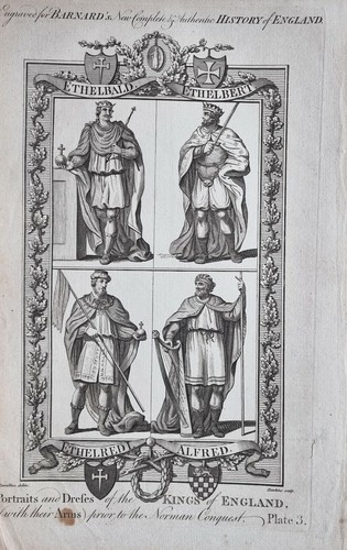 1790 ORIGINAL ANTIQUE PRINT ETHELBALD ETHELBERT ALDRED ETHELRED I | eBay