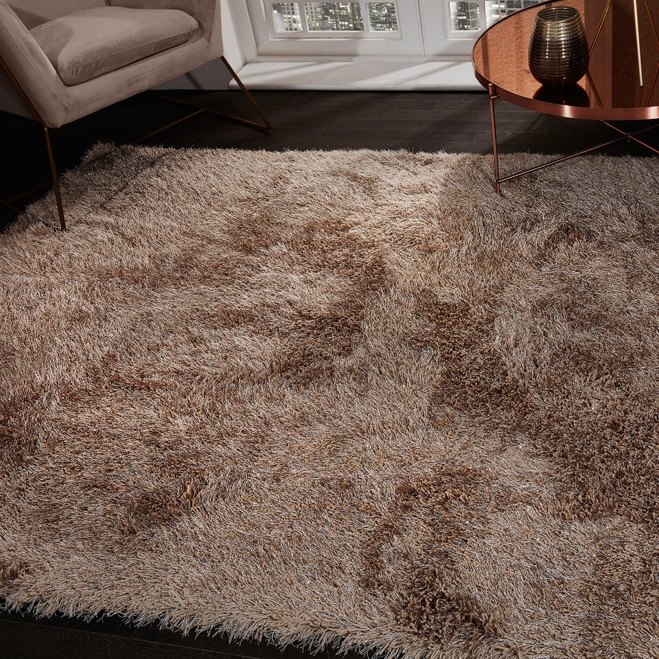 Shaggy Rug SHIMMER SPARKLE GLITTER 5.5cm Thick Soft Pile Large Living ...
