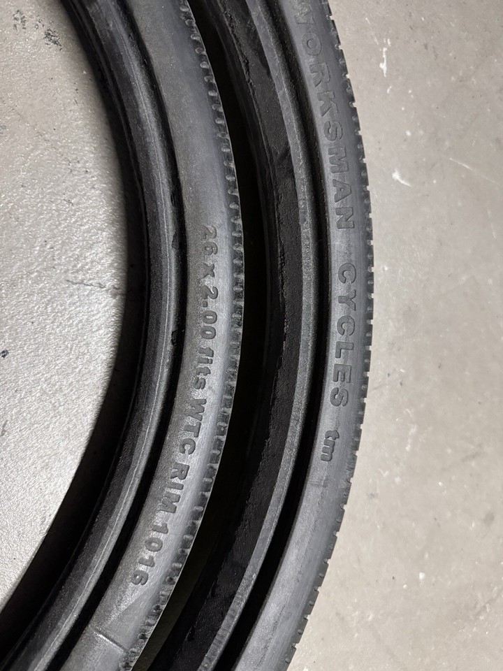 WORKSMAN CYCLES Solid 26” Bike Cruiser Tires Schwinn Goodyear Pre ...