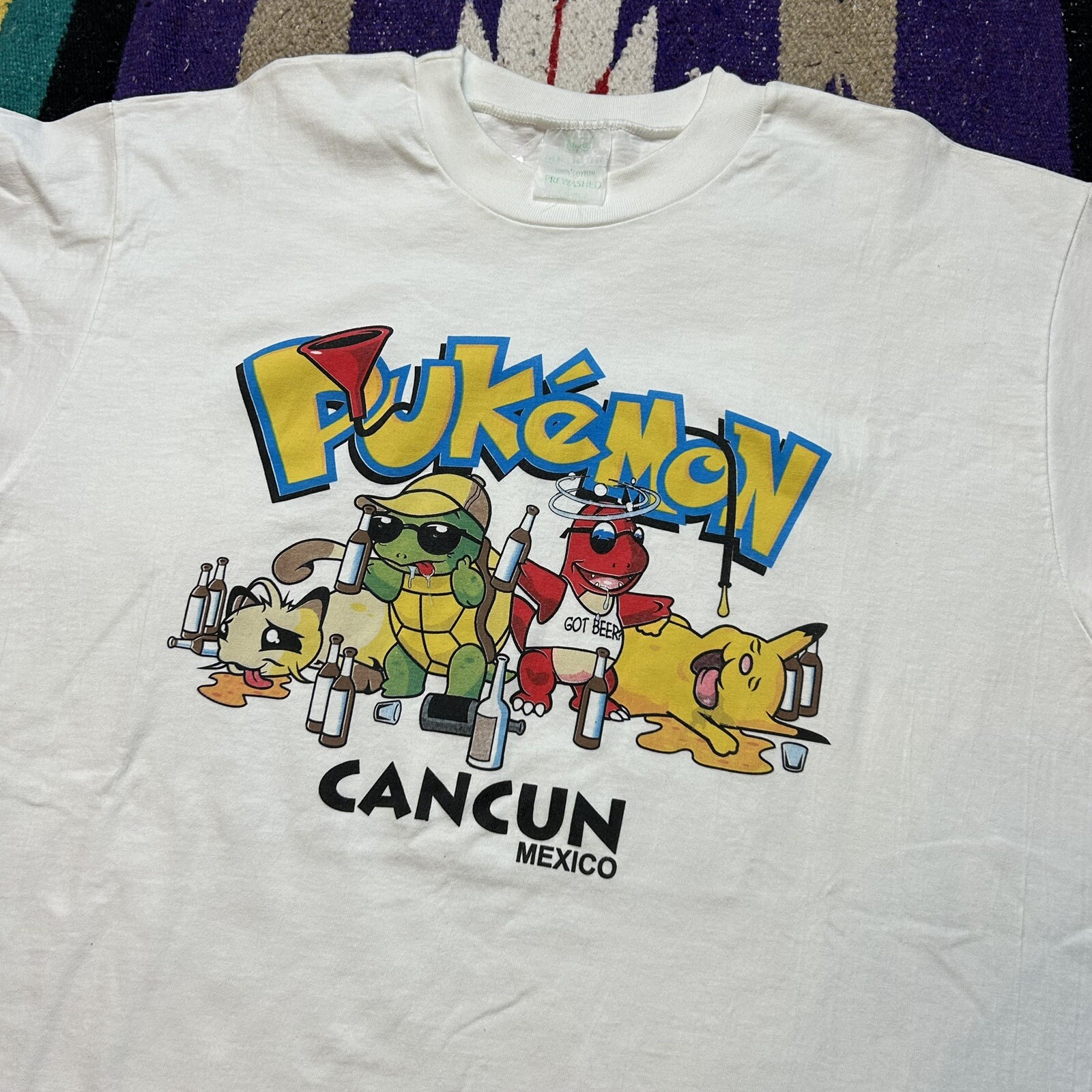 Vintage 90s Pokémon Pukemon Parody Alcohol Beer T Shi… - Gem