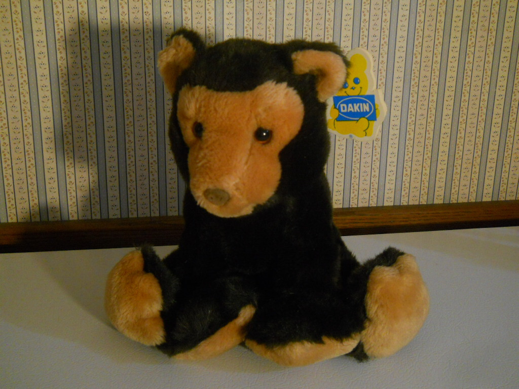 1984 Vintage Dakin plush black "Bearfoot" teddy bear with tags #31-0365 ...