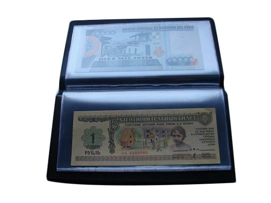 Pocket size Banknote ALBUM with 20 pages 8 x 17 cm Notes Folder Book ...