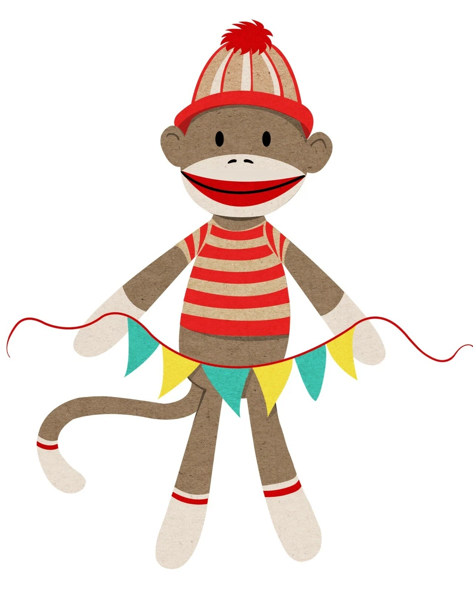 Girl Sock Monkey Clip Art