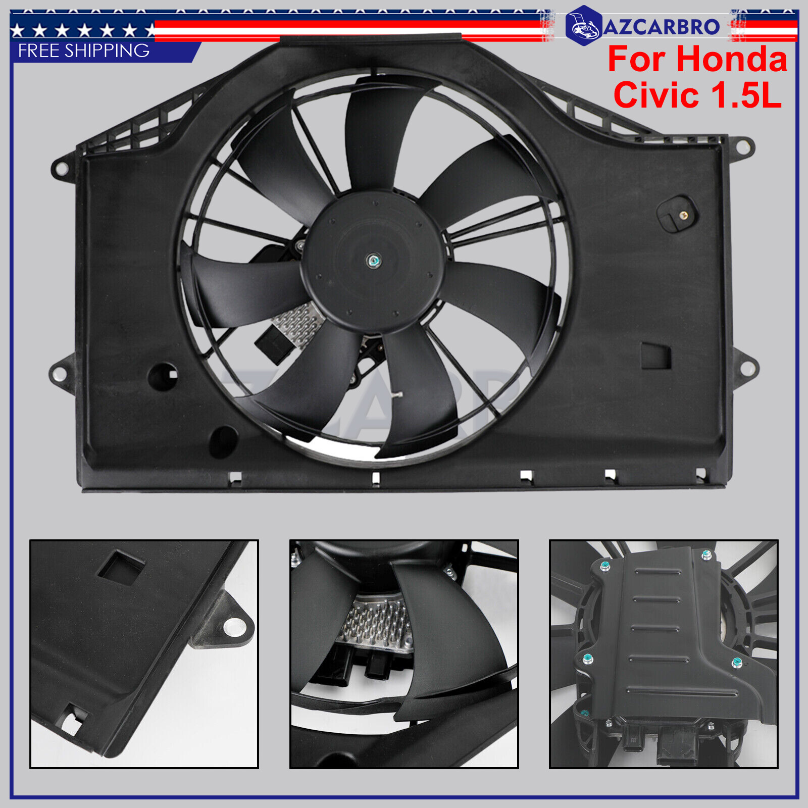 Fit For 2016-2020 Honda Civic 1.5L 190305AAA01 New Radiator Cooling Fan ...