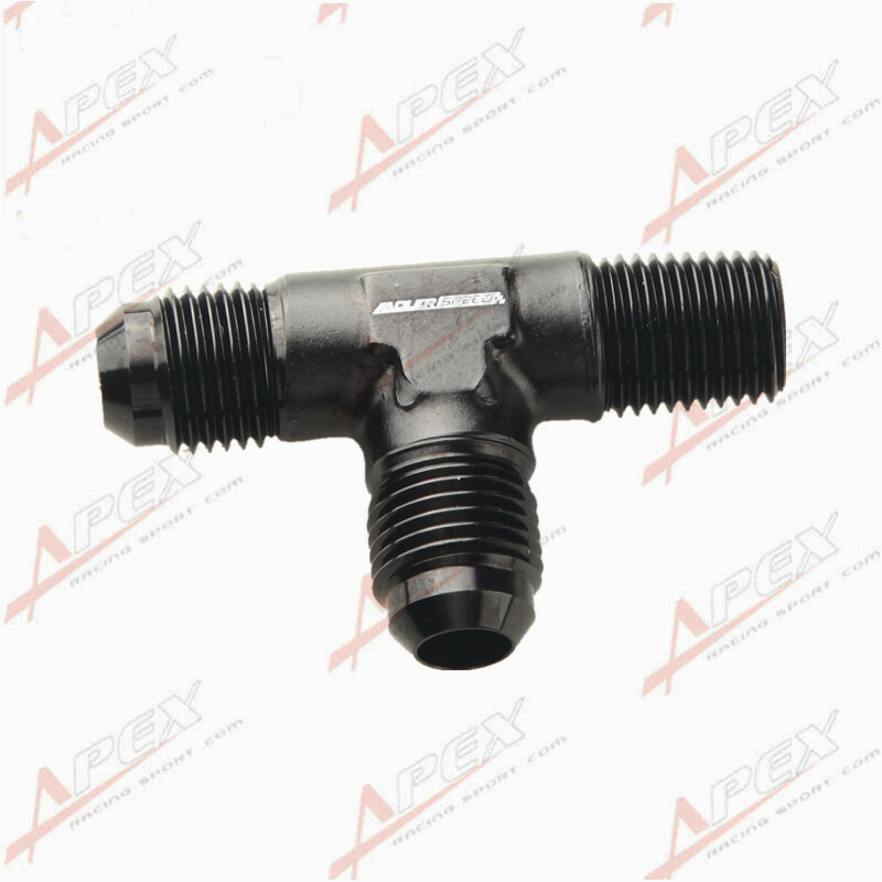 AN6 AN-6 1/4" NPT Pipe Flare Tee T-piece Fitting Adapter Black | eBay