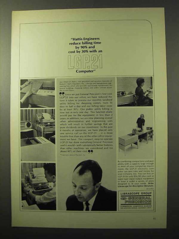 1964 General Precision LGP-21 Computer Ad - Billing | eBay