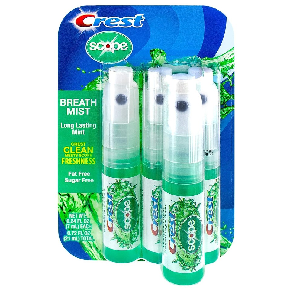 Crest Scope, 4-Pack - Mint Breath Freshen Mist Sprays (4 Total Sprays ...