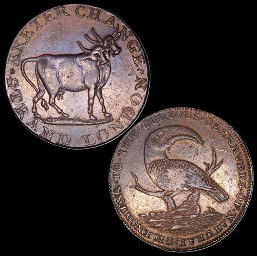 MIDDLESEX PIDCOCK'S TWO-HEADED COW HALFPENNY TOKEN D&H 454 | eBay