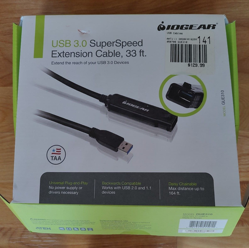 IOGear USB 3.0 SuperSpeed Extension Cable 33ft GUE310 BoostLinq | eBay