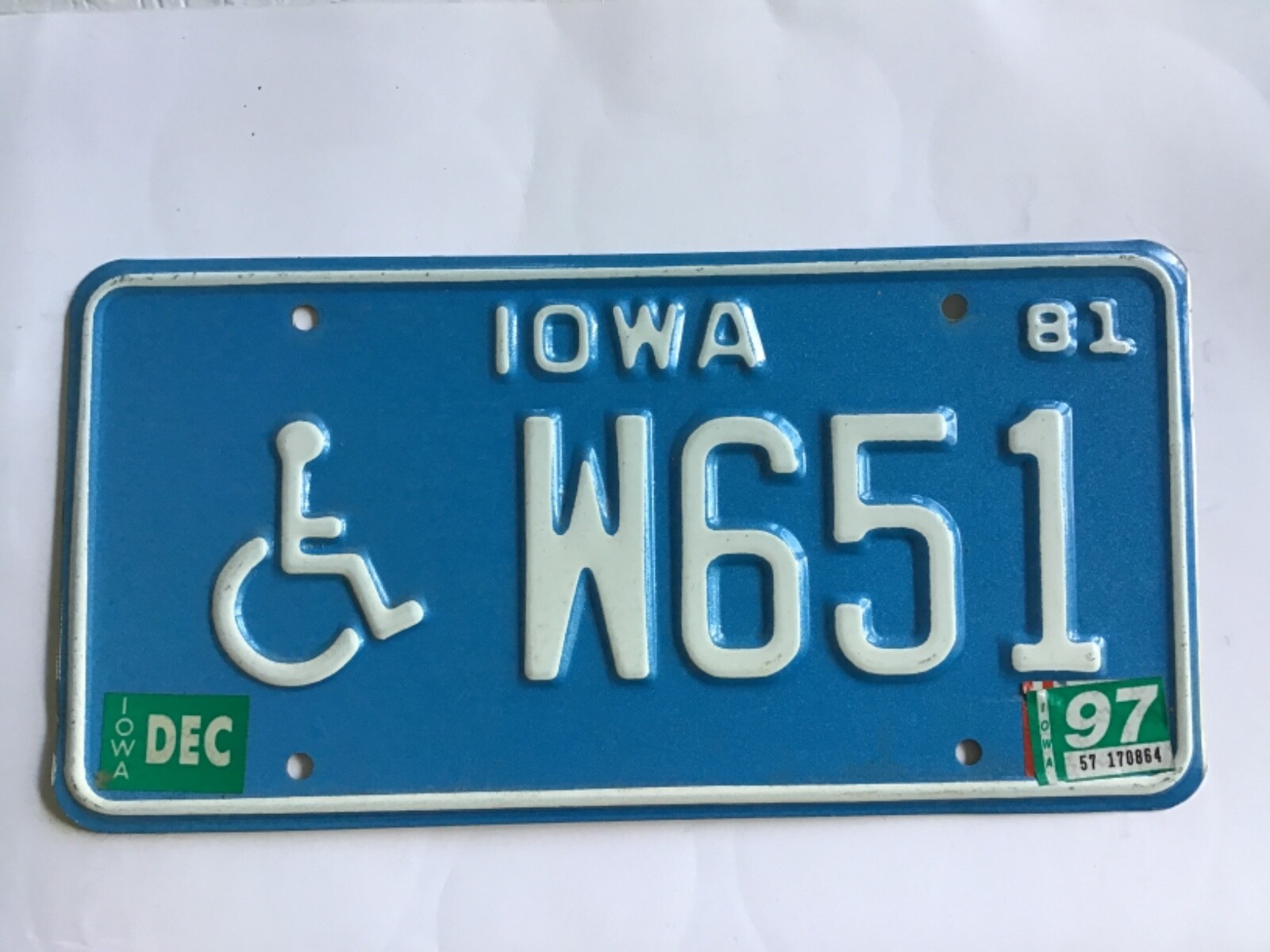 1981 1997 Iowa Handicapped License Plate Tag Disabled Handicap | eBay