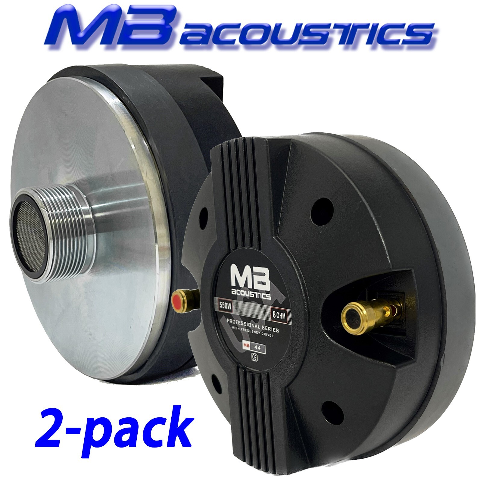 2-Pack Compression Drivers Titanium 44mm VC, 8 Ohm 1100 Watts Screw-on ...