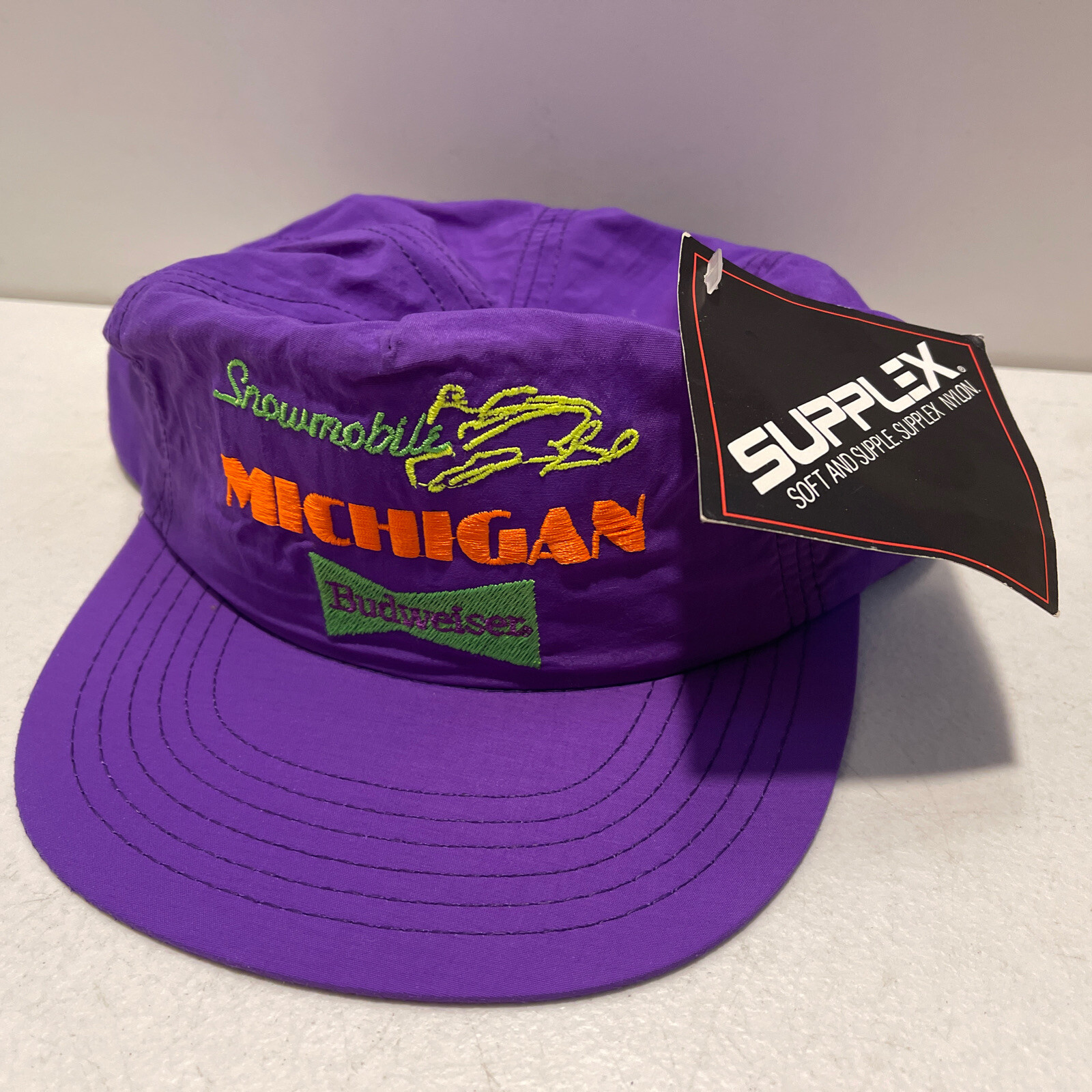 Budweiser Snowmobile Michigan Trucker SnapBack Supplex DuPont Adjust ...