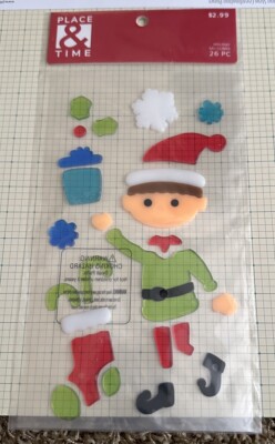 Christmas Gel Window Clings Holiday Decorations Elf Stocking Presents ...
