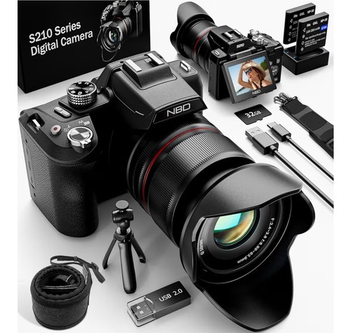 64MP & 8K Digital camera 16X Optical Zoom 2.8 inch 180° Flippable ...