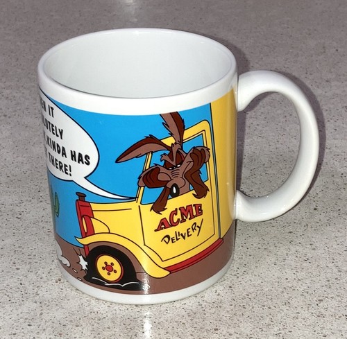 WILE E. COYOTE ROAD RUNNER ACME DELIVERY COFFEE MUG - 1991 WARNER BROS ...