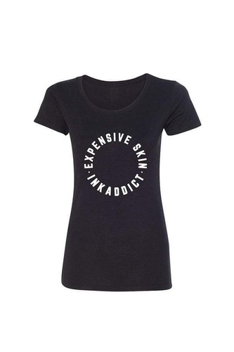 NEW InkAddict WOMENS EXPENSIVE SKIN CIRCLE Tee Shirt BLACK SMALL ...