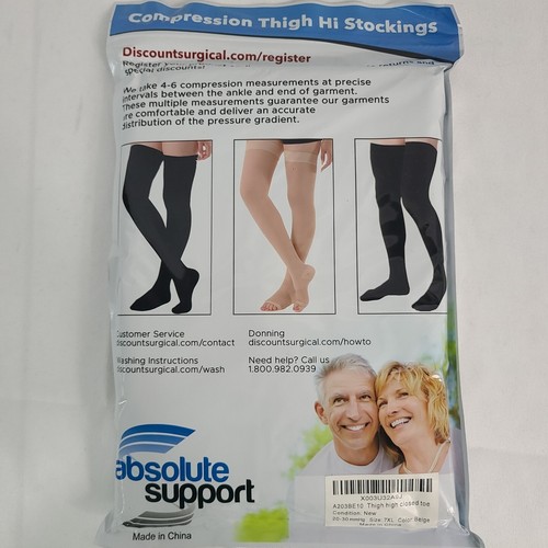 NEW Absolute Support Compression Thigh Hi Stockings 20-30mmHg Size 7XL ...