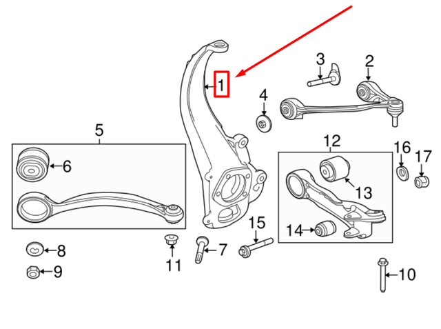Genuine Jaguar XJ 13 RWD Right-hand Front Vertical Link - C2D33598 for ...