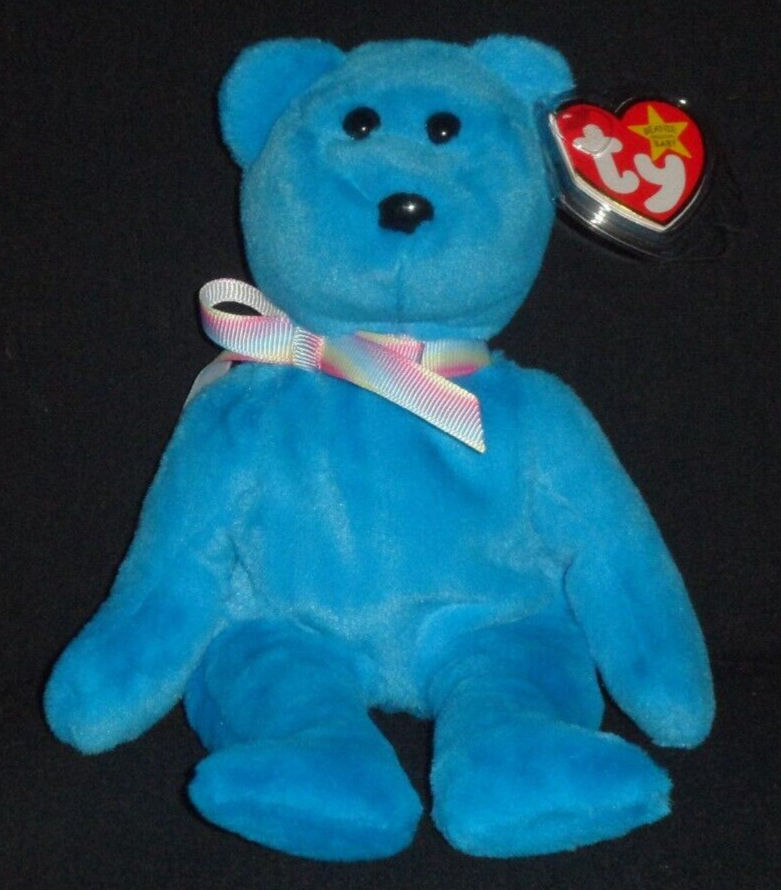 TY BLUE TEDDY II the BEAR BEANIE BABY - MINT with MINT TAG - SHOW ...