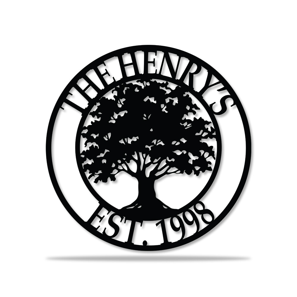 Laser Cut Sign With Tree Our Family Personalized Laser Cut Family Tree