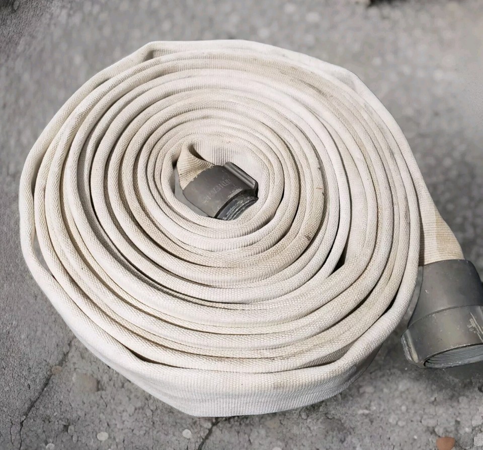 Vintage Goodall Fire Hose w/ Red Head NH, 50ft Firefighting | eBay