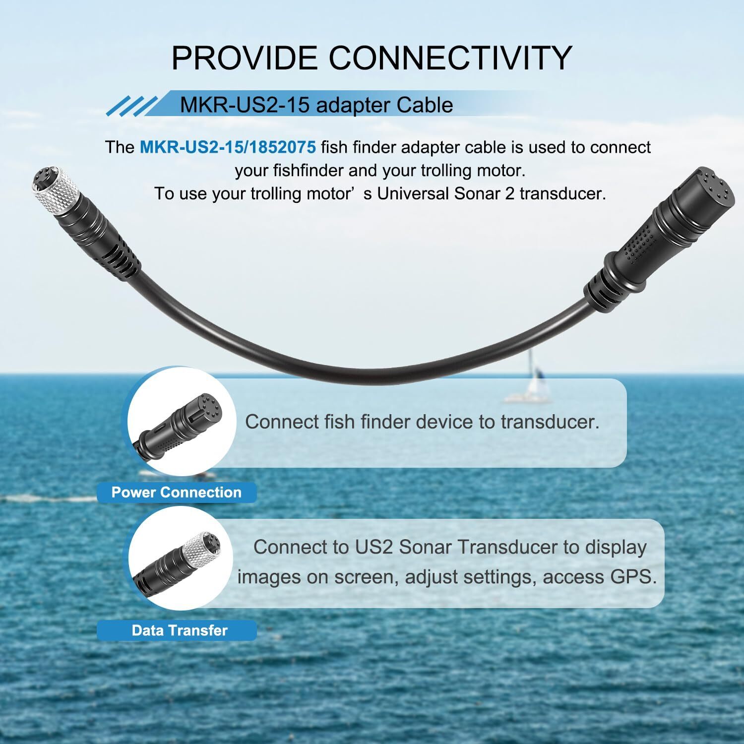 For Minn Kota Lowrance Hook2 Universal Sonar 2 Adapter Cable 1852075 ...