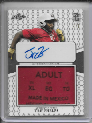 2022 Leaf Perfect Game National Showcase Tre' Phelps Georgia Patch Auto ...