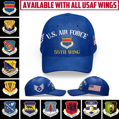 US Air Force Cap Custom USAF Wings Classic Cap Military Veteran Air ...