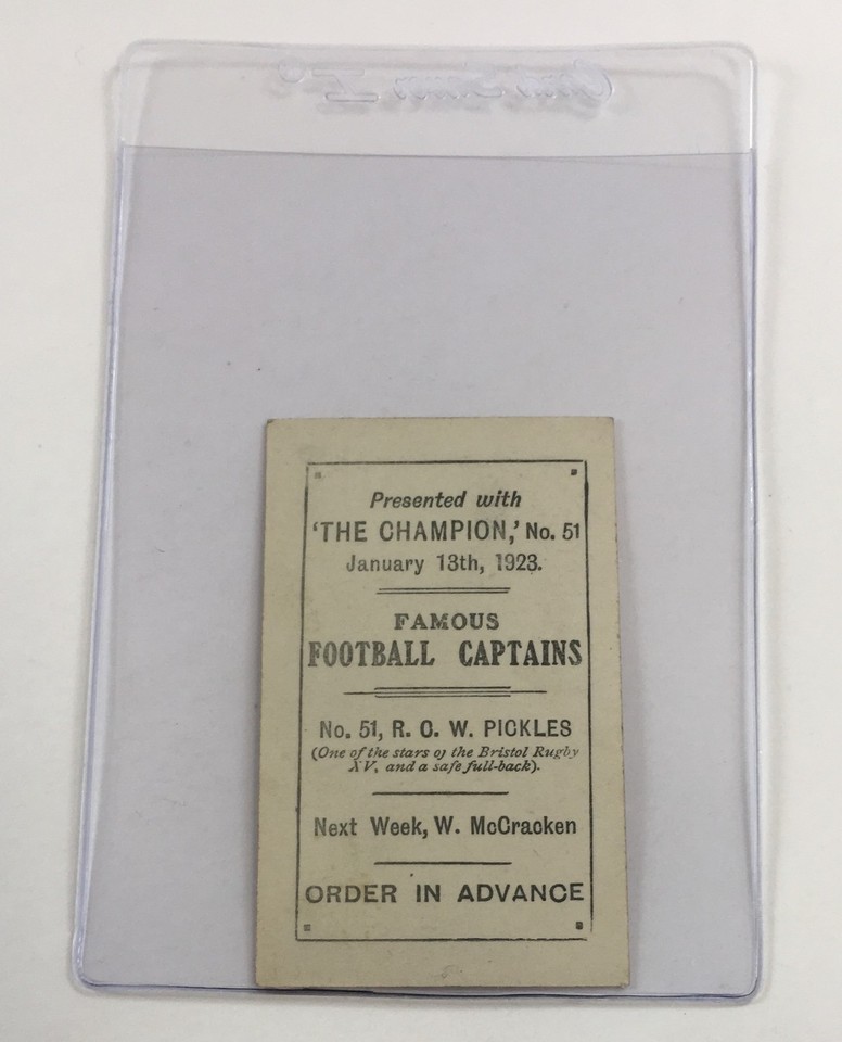 1922 Sporting Champions #51 R.C.W. Pickles (Reginald) (EX) Card 121E | eBay