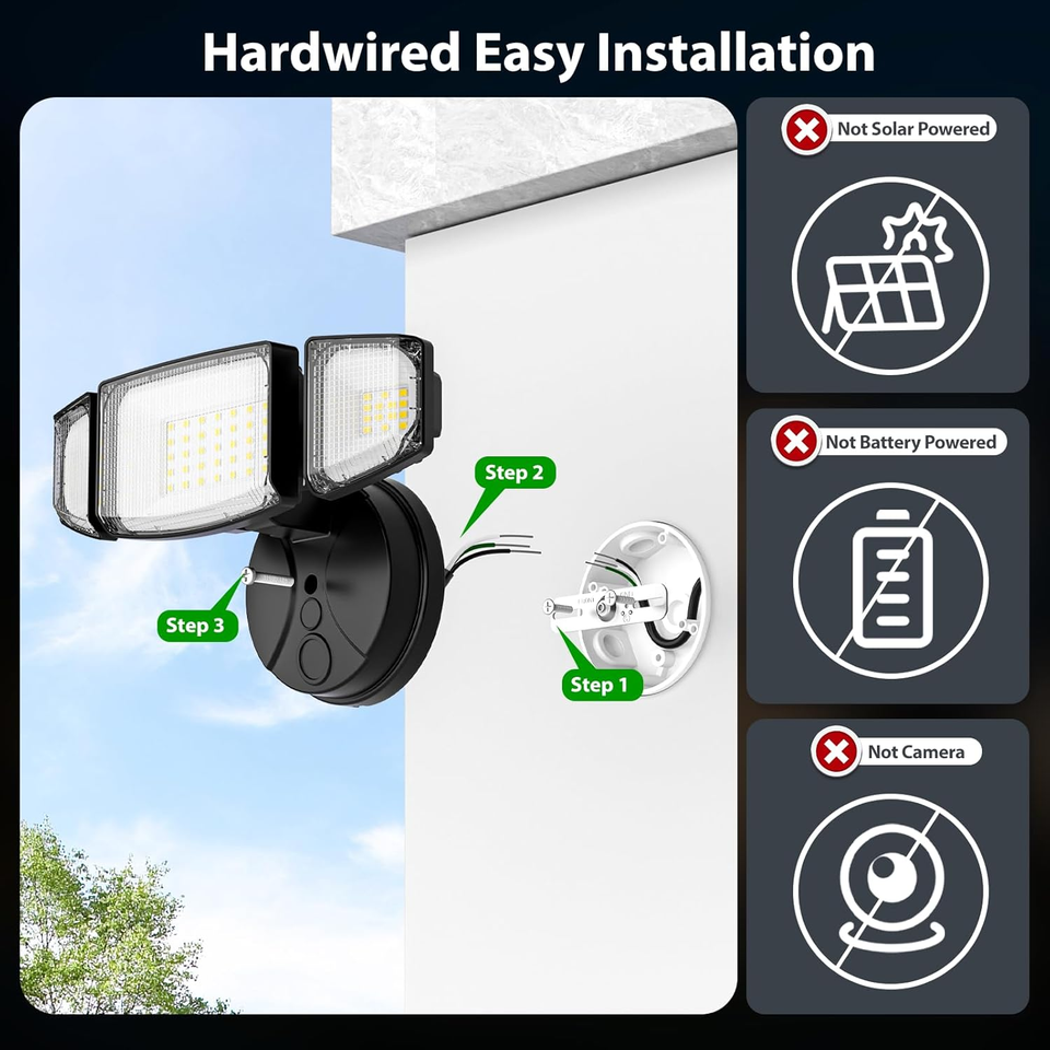 65W LED Flood Light Outdoor, Switch Controlled, 6500LM Security Light ...