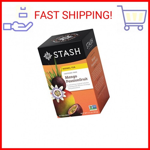 Stash Tea Mango Passionfruit Herbal Tea, 20 Count Box of Tea Bags ...