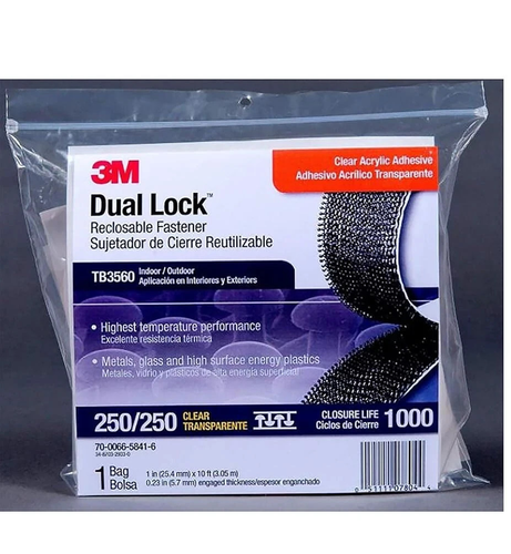 3M Dual Lock Reclosable Fasteners, Heavy Duty, Clear, TB3560/SJ3560(1 ...