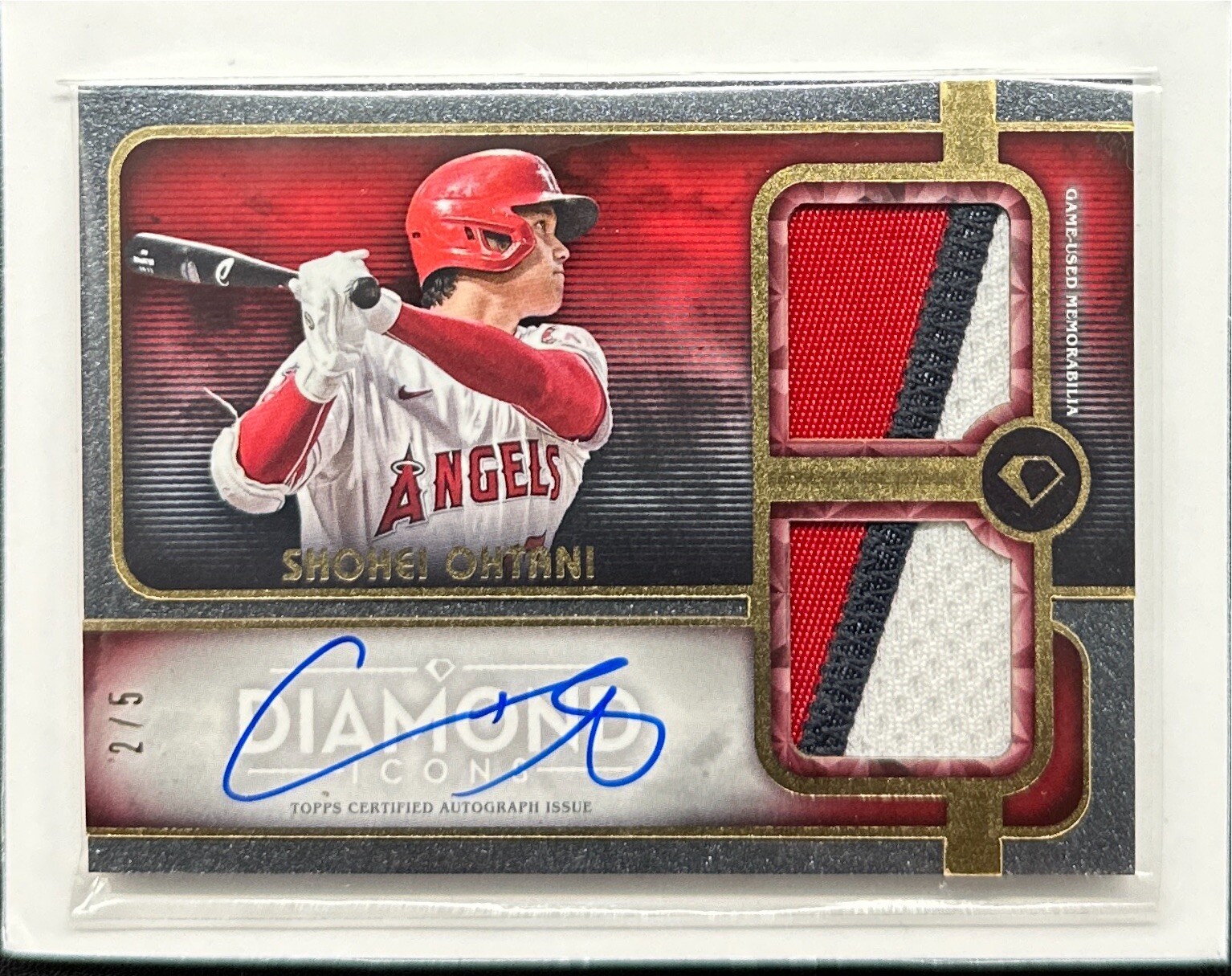 2023 Topps Diamond Icons Shohei Ohtani Red Dual Patch Relic Auto ...