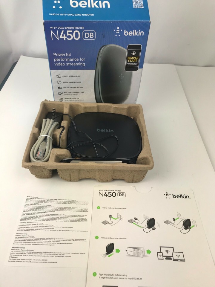 Belkin N450 4-Port 10/100 Wireless N Router (F9K1105V1) 722868829905 | eBay