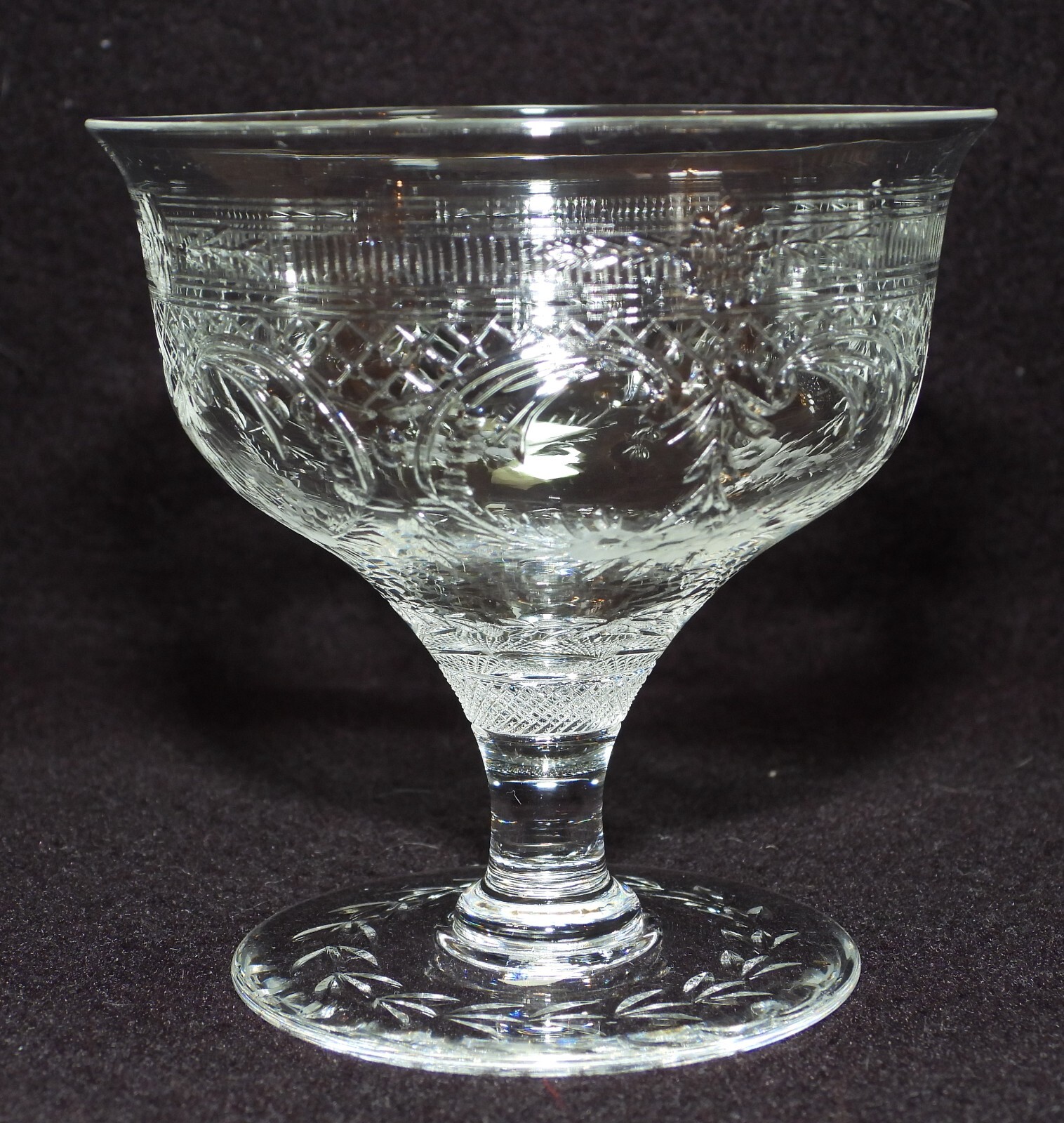 Antique Thomas Webb Crystal Pedestal Sherbert / Dessert Bowl / Cordial ...