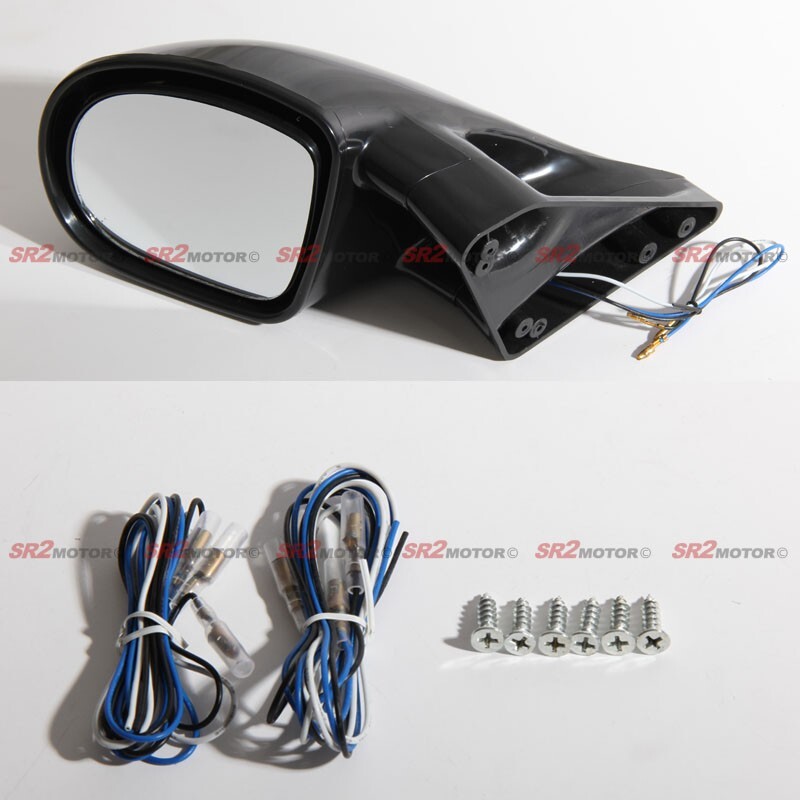 For 89-93 Nissan 240SX S13 LED M-3 Style Manual Adjust Black Side ...