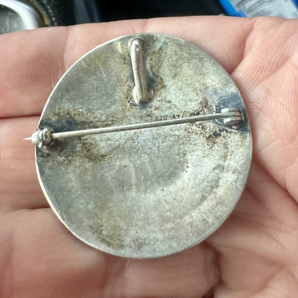 Vtg Hopi Native Sterling Silver Overlay Pin Brooch Pendant | eBay