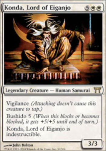 Moderatly Played, English - 1 x MTG Konda, Lord of Eiganjo Champions of ...