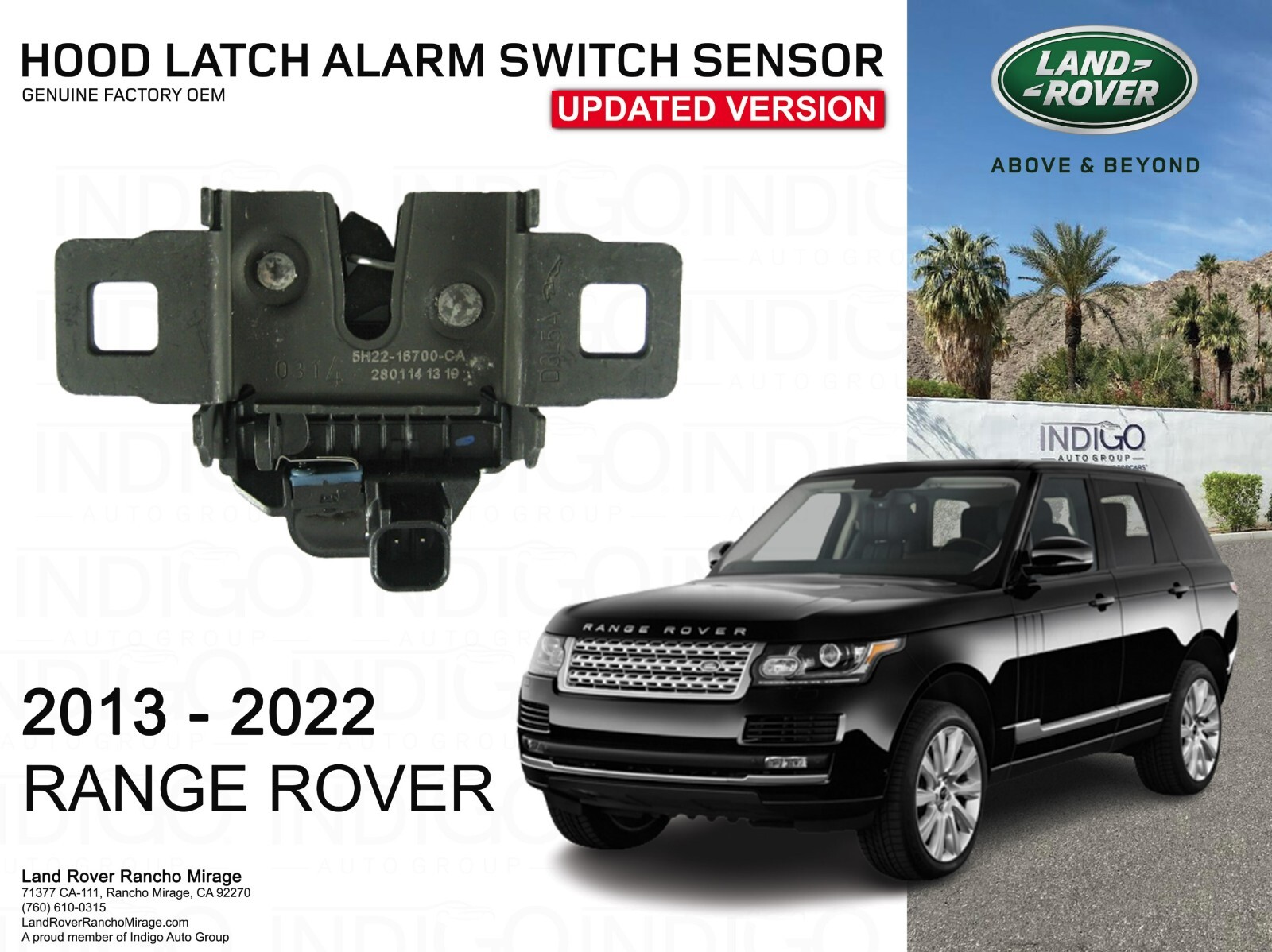 2013-2021 Range Rover Bonnet Hood Latch Alarm Switch Sensor Genuine ...
