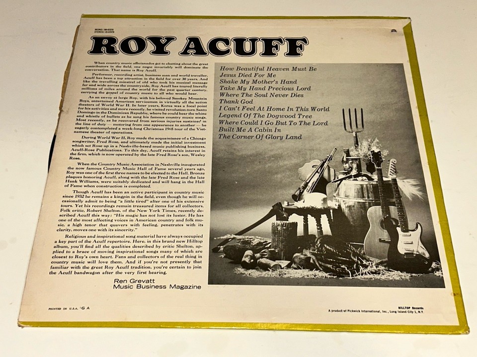 Roy Acuff Vinyl Gospel Record Album LP 22A | eBay