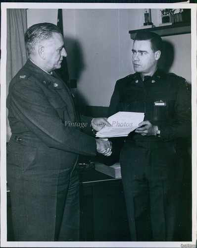 1955 1St Lt David Cameron Presented Award By Col H.R. Moore Military ...