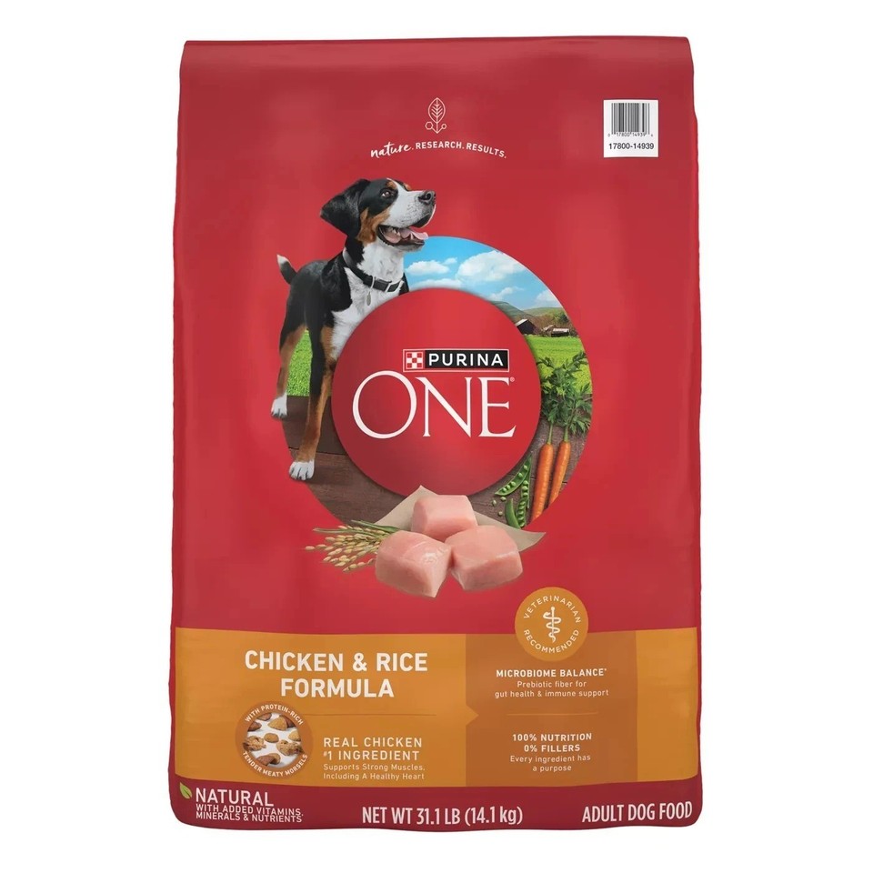 2 Pack Purina ONE Chicken and Rice Formula High-Protein Dry Dog Food ...