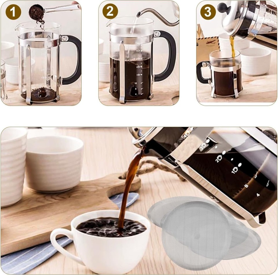 6 Pieces French Press Replacement Filter Mesh Screen Coffee French | eBay