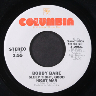 BOBBY BARE: sleep tight, good night man / mono COLUMBIA 7" Single 45 ...