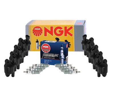 NGK 8 Square Near Plug Ignition Coils 8 Iridium IX Spark Plugs KIt 0. ...